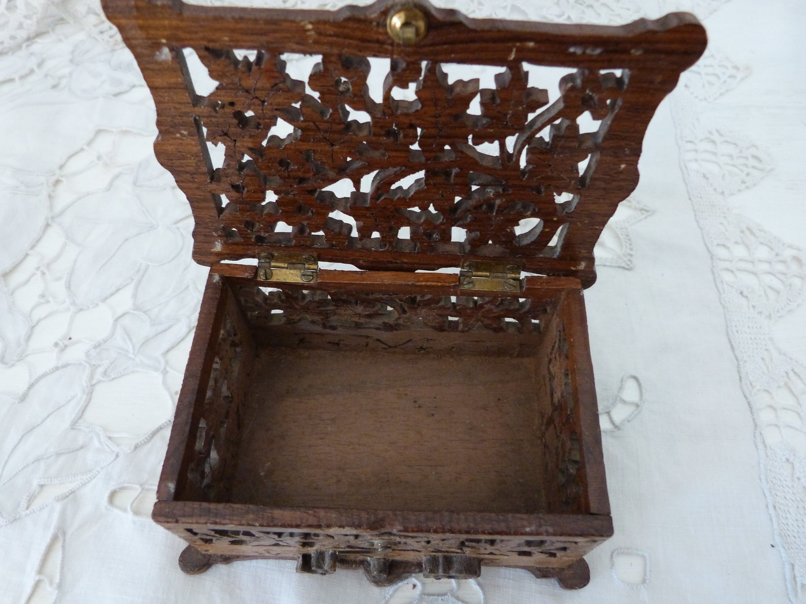 Antique French Wooden Filigree Box Hand Carved Box W Monograms - Etsy