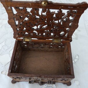 Antique French Wooden Filigree Box Hand Carved Box W Monograms JD ...