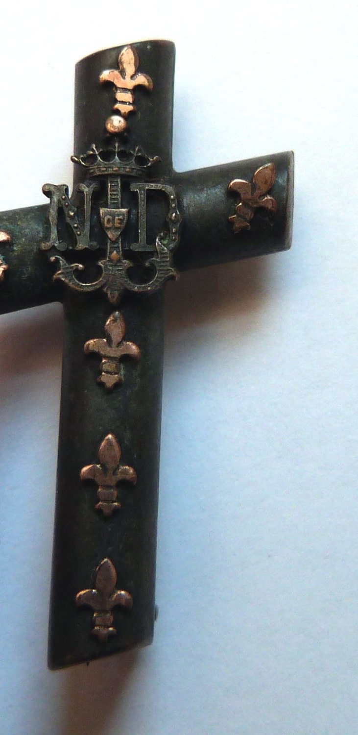 Victorian Mourning Jewelry Crucifix Cross Brooch Pin French 1800s ...