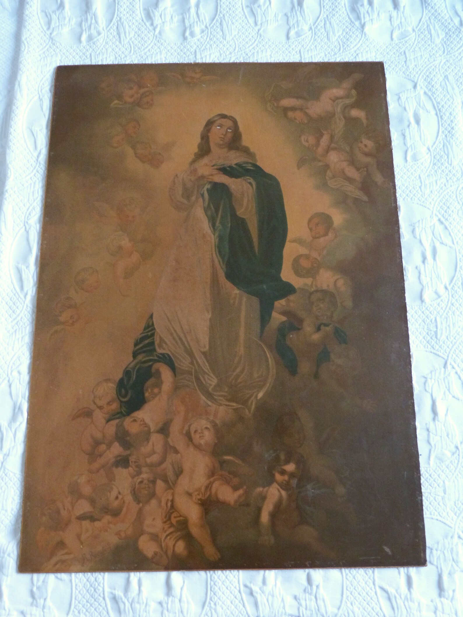Antique 1900s religious signed LARGE lithograph immaculate | Etsy