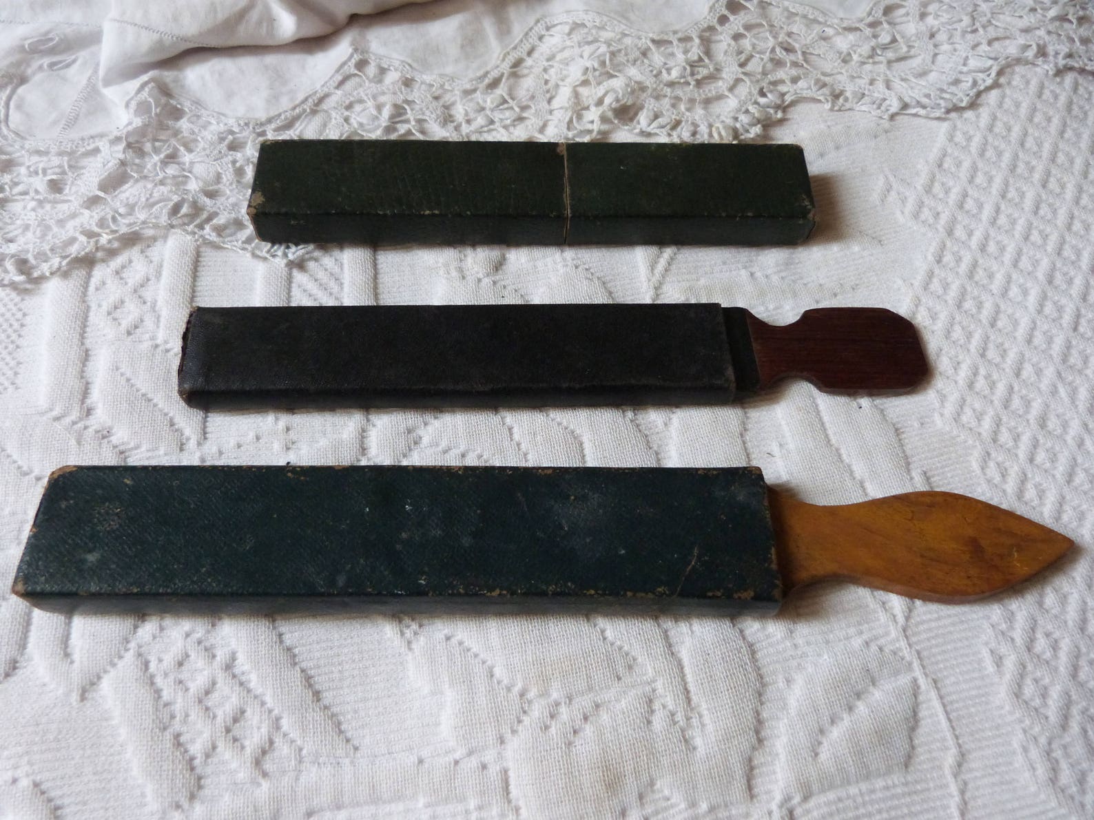 Antique French Razor Blade Knife Strop Case W Sharpening | Etsy