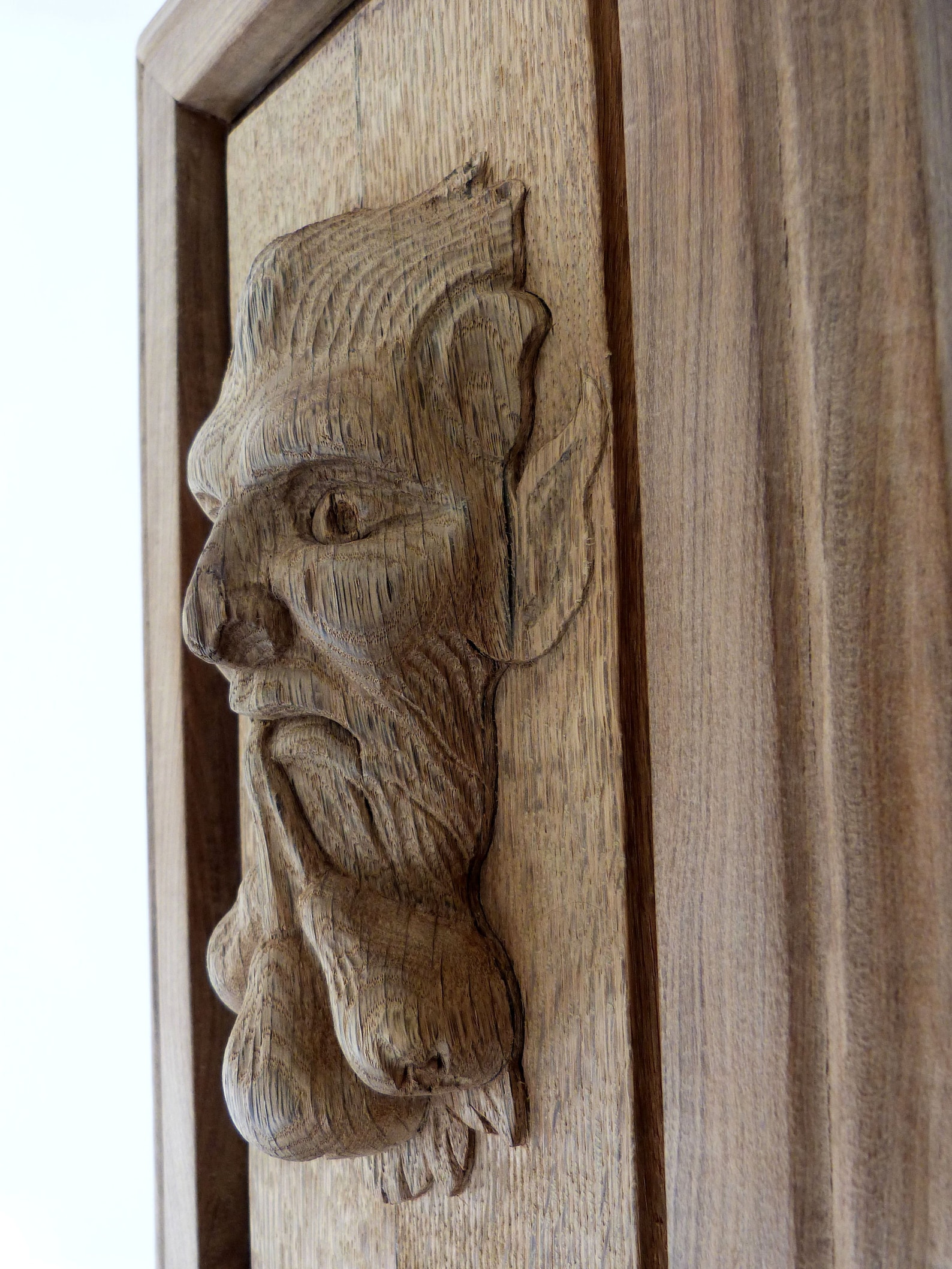 French Antique Handcarved Wooden Satyr Face Wall Panel Mount Baroque ...