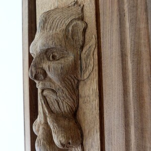 French Antique Handcarved Wooden Satyr Face Wall Panel Mount Baroque ...