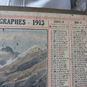 Antique French Almanac Calendar French La Poste Almanach 1913 W Map ...
