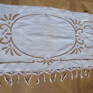 Antique French Handmade Richelieu Lace Shelf or Piano Runner Hand Made ...