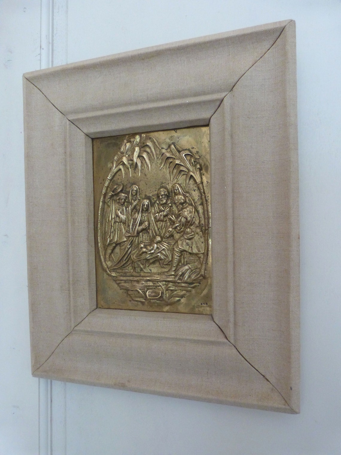 Antique Religious Nativity Scene Wooden Frame W Signed Bronze - Etsy