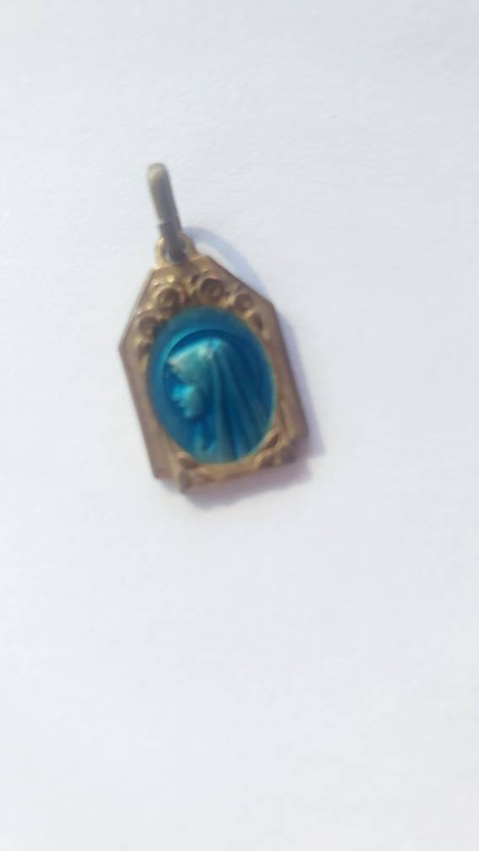 Antique French Religious Blue Enamel Miraculous Medal Holy - Etsy