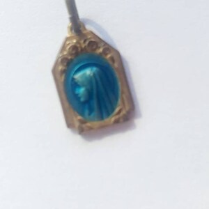 Antique French Religious Blue Enamel Miraculous Medal Holy - Etsy