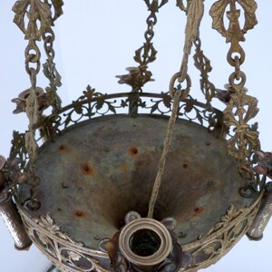 Antique French Bronze Thurible Church Icon Lamp Candle Holder Gothic ...