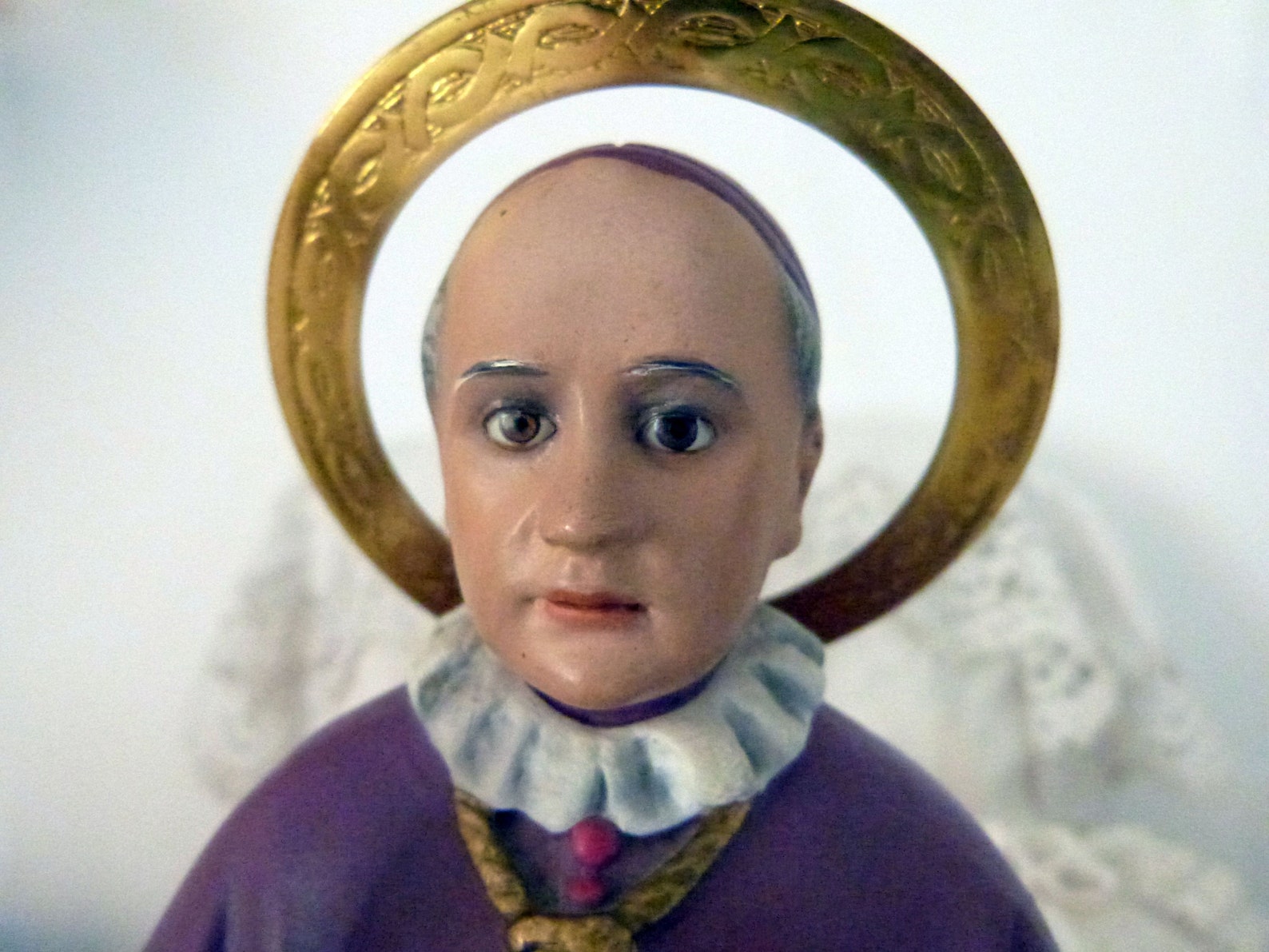 Rare Antique French Religious Statue Saint Pope W Glass Eyes - Etsy