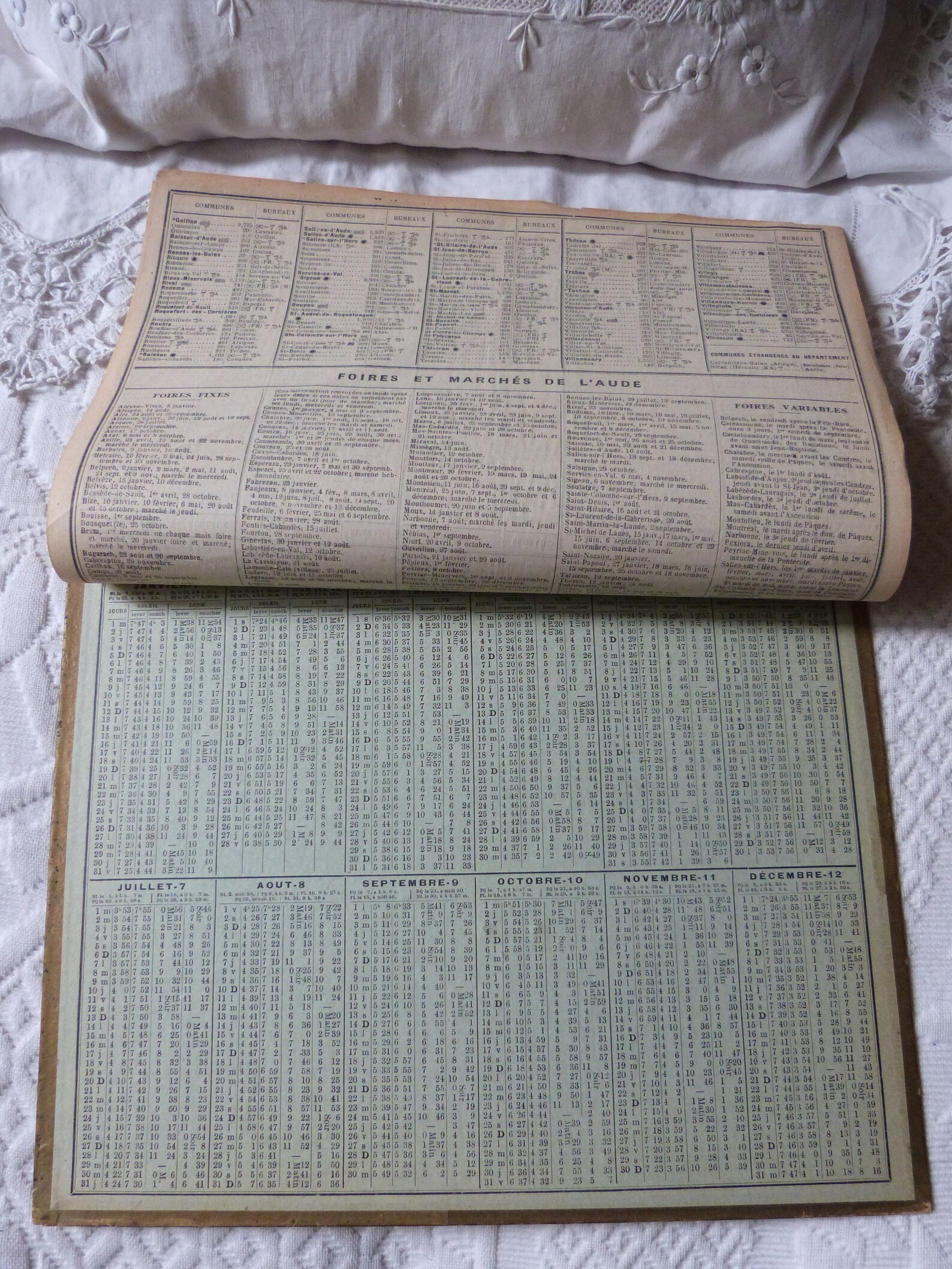 Antique French Almanac Calendar French La Poste Almanach 1913 W Map ...