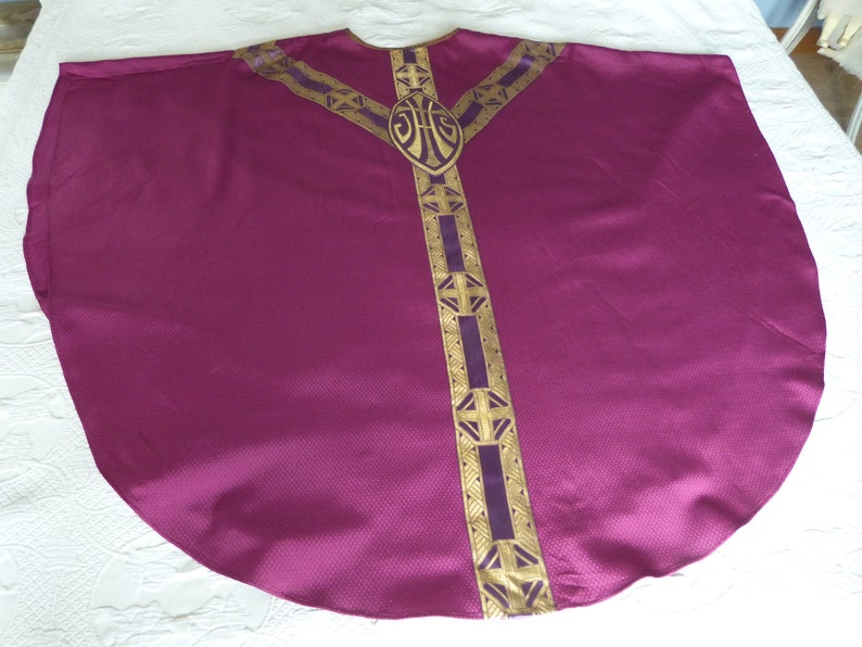 1900s Purple Clergy Vestment Dress Priest Cope Robe Chasuble W - Etsy