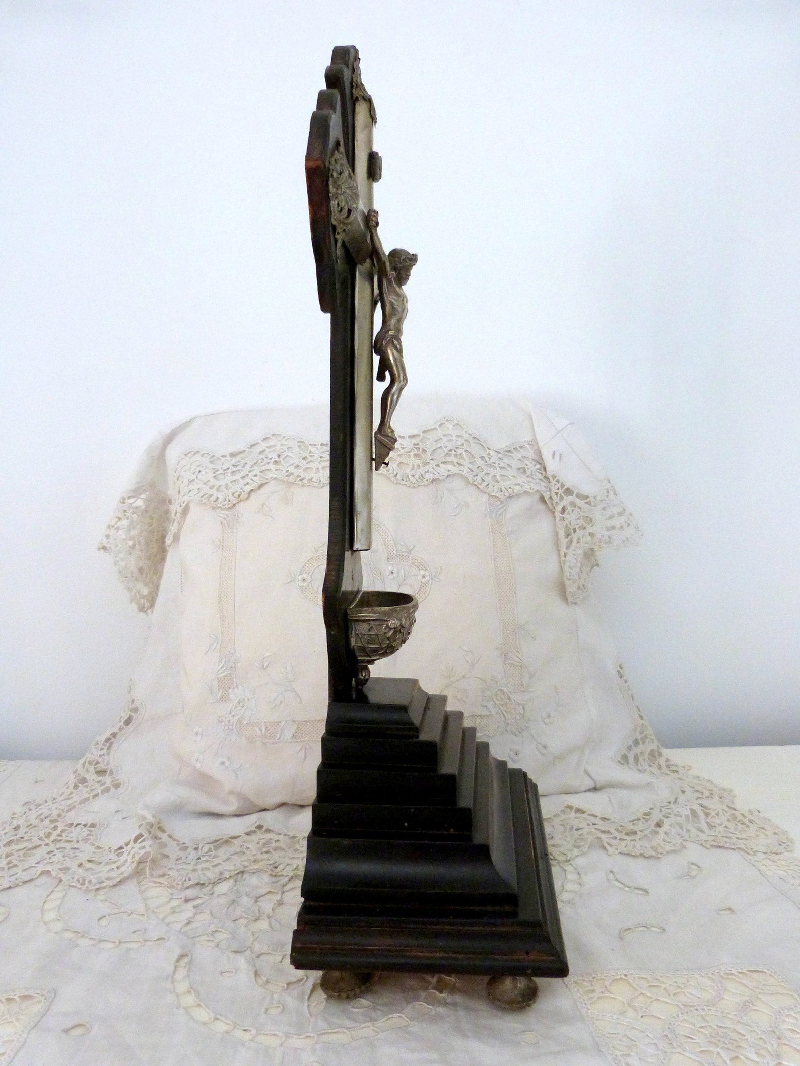 Antique 1800s Altar Standing Crucifix Cross LARGE Black Wooden - Etsy