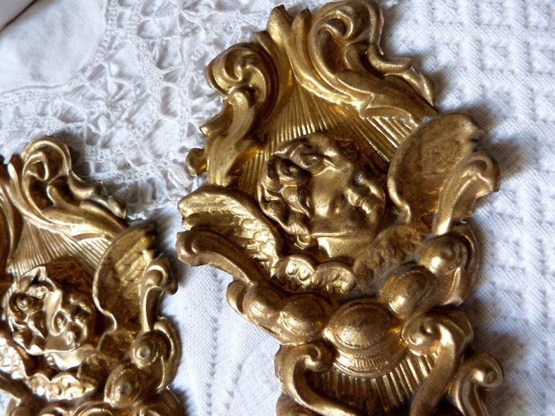 Antique Gilded Ormolu Angel Cherub Putti Hook Covers Wall - Etsy