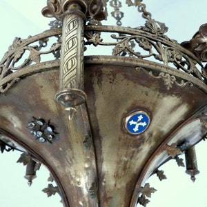 Antique French Bronze Thurible Church Icon Lamp Candle Holder Gothic ...