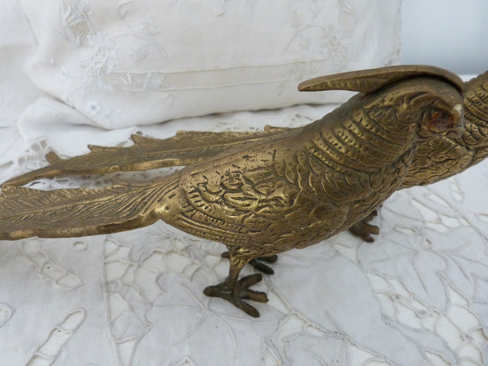 Antique French Set of LARGE Pheasant Bird Sculptures Statues - Etsy