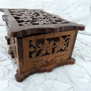 Antique French Wooden Filigree Box Hand Carved Box W Monograms JD ...