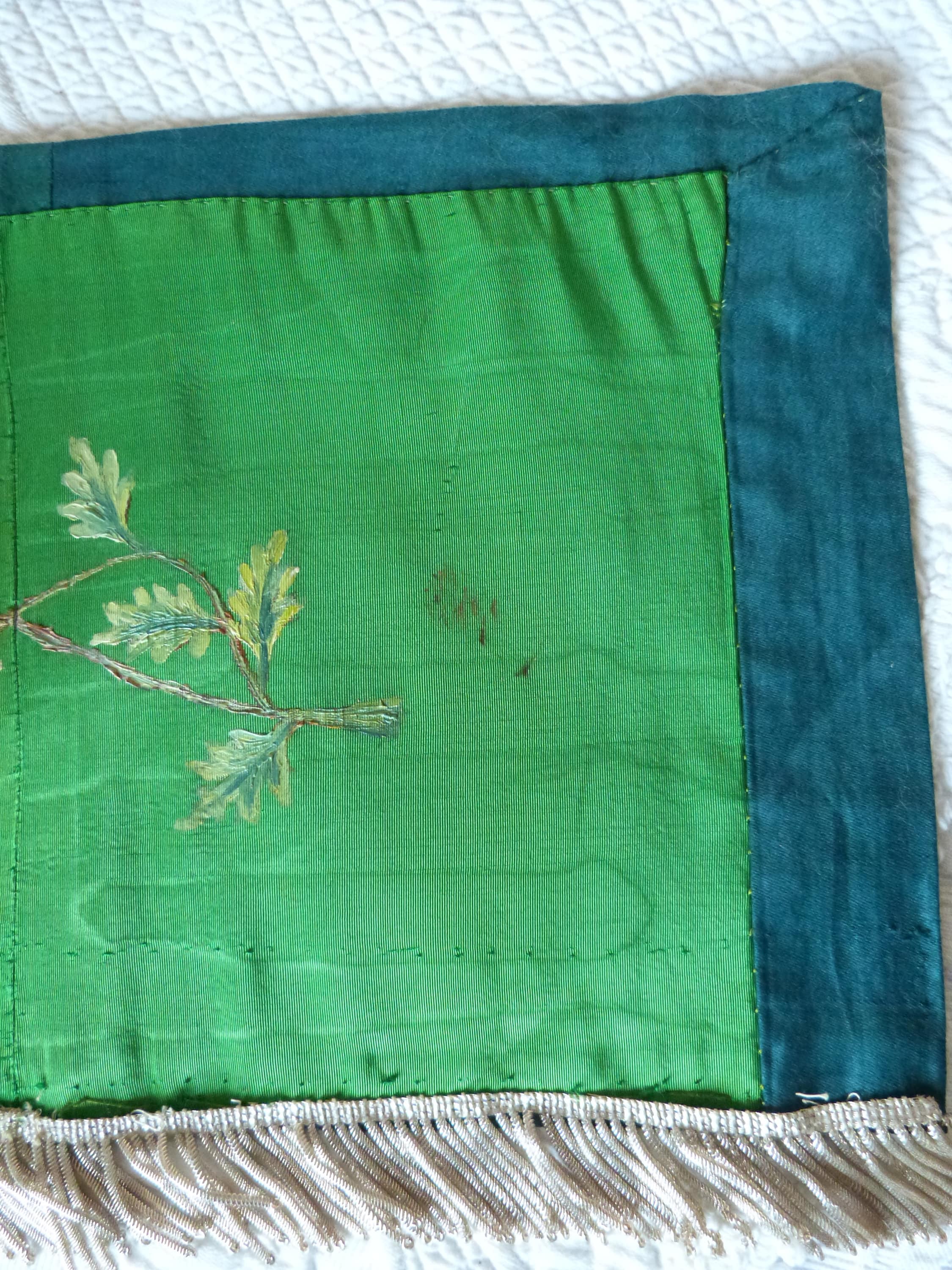 1900s Silk Altar Frontal Antependium Handpainted Flowers W IHS Long ...