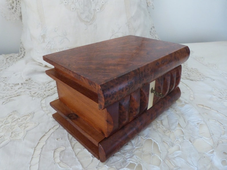 Antique French Wooden Box Walnut Burl Wood Box W Bone Decor - Etsy