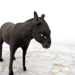 LARGE 1900s Flocked Donkey Animal Christmas Nativity Creche Antique ...