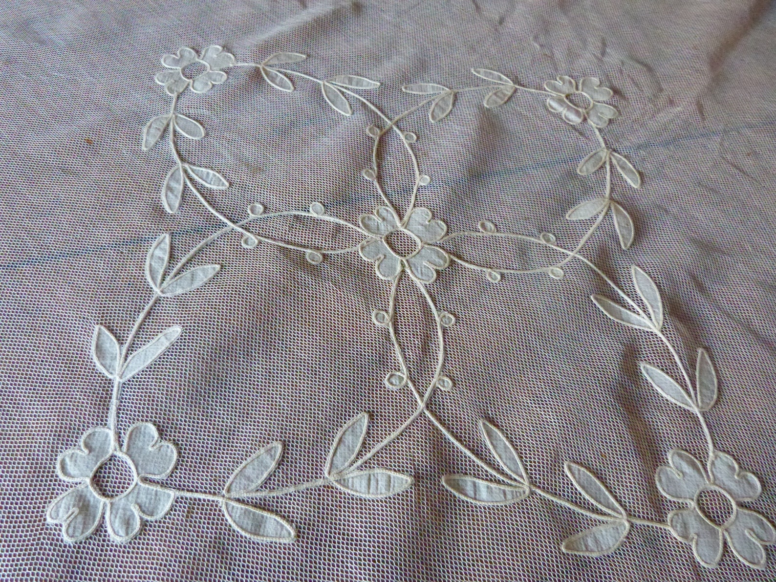 Antique French Hand Made Tambour Lace Tablecloth Handworked - Etsy