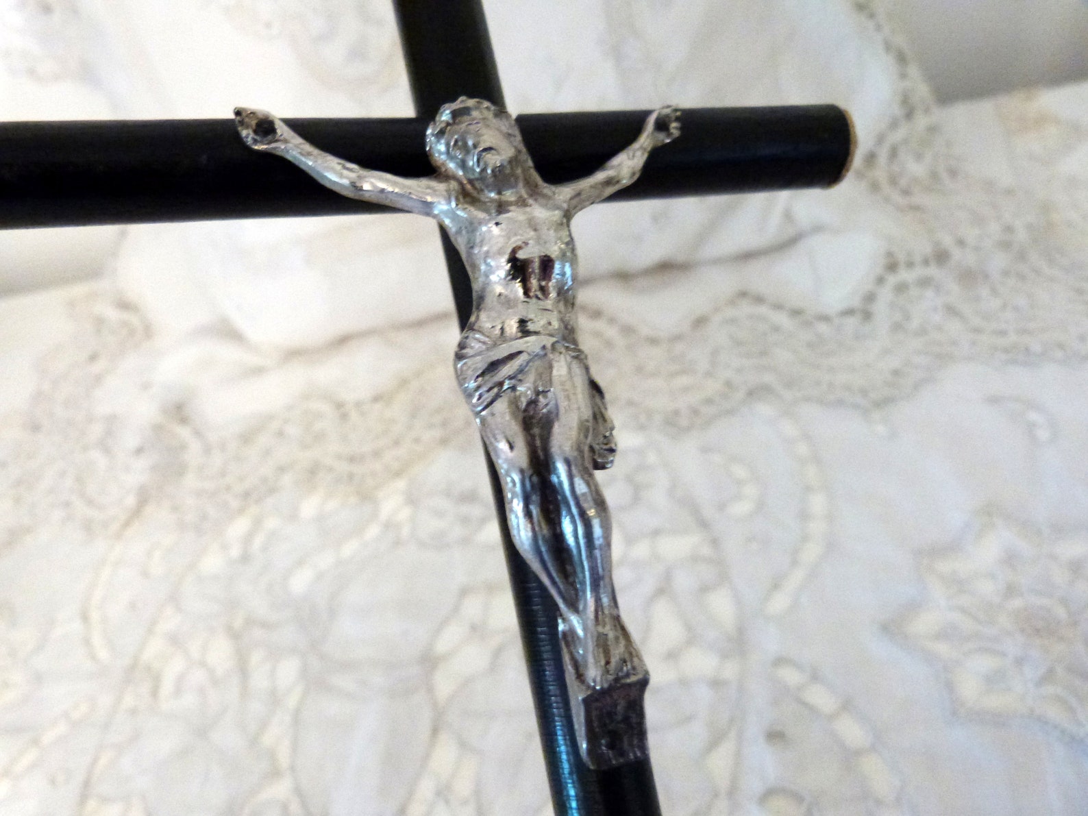 Antique French Religious Black Wooden Standing Cross Crucifix - Etsy