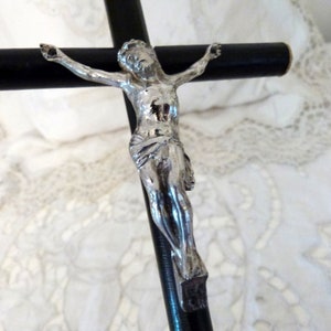 Antique French Religious Black Wooden Standing Cross Crucifix - Etsy