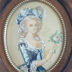 Vintage French Miniature Portrait Painting Marie Antoinette Portrait ...