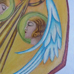 Antique French Religious Hand Painted W Winged Angels Western Burse ...