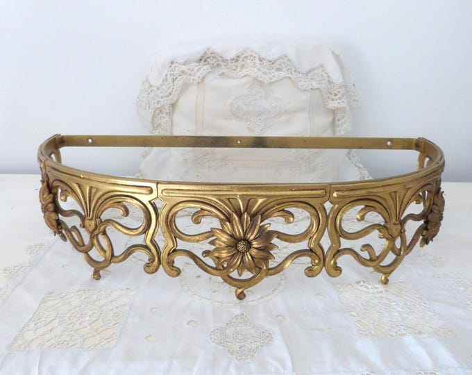 Rare 1900s Antique French Chateau Gilded Brass Crown Bed Canopy Ciel De ...