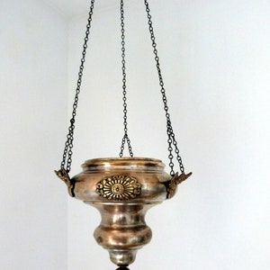 Antique French Thurible Church Icon Lamp Incense Burner LARGE Religious ...