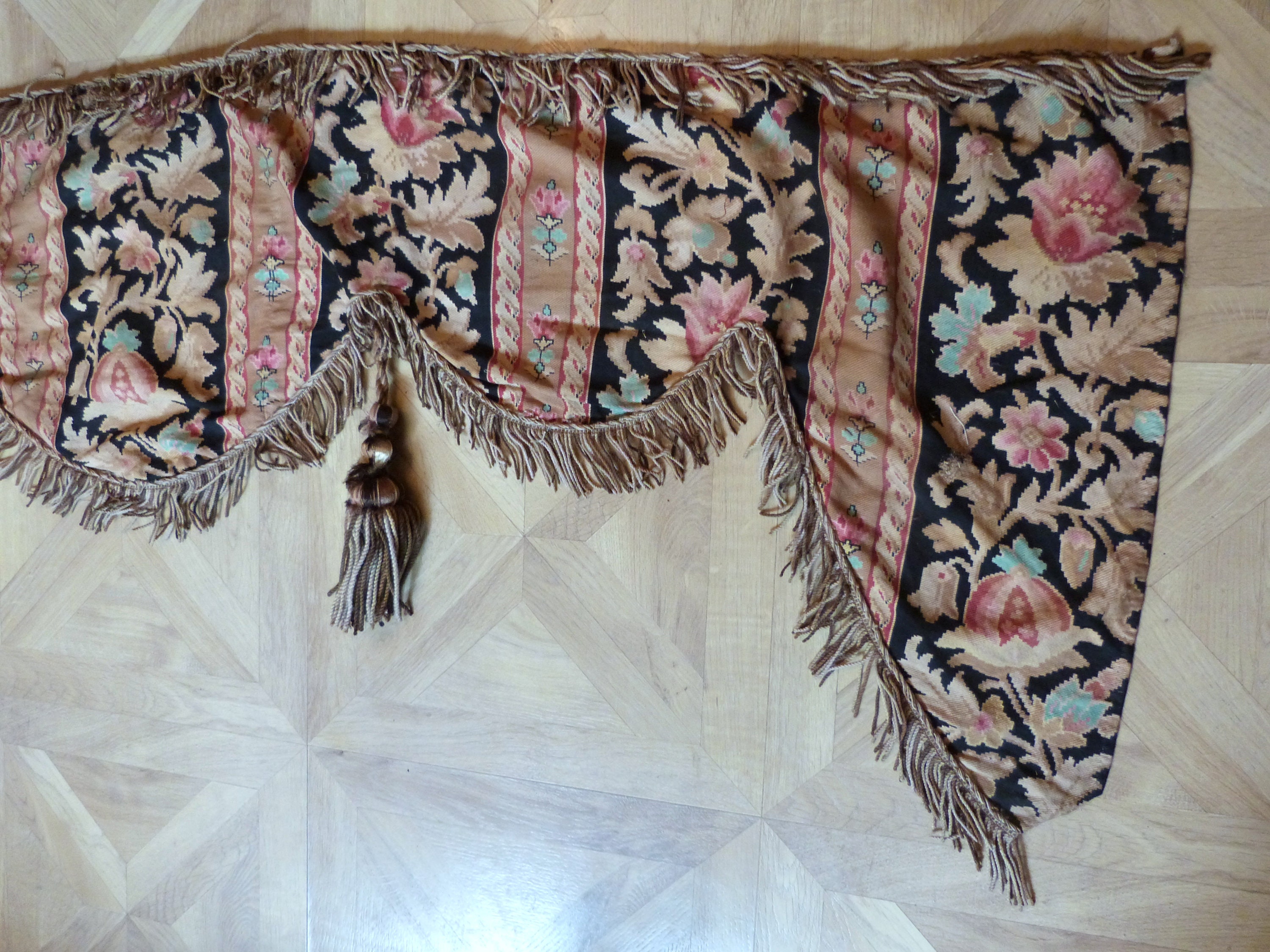 RARE Antique French 1800s Chateau Window Curtain Canopy Pelmet Valance ...