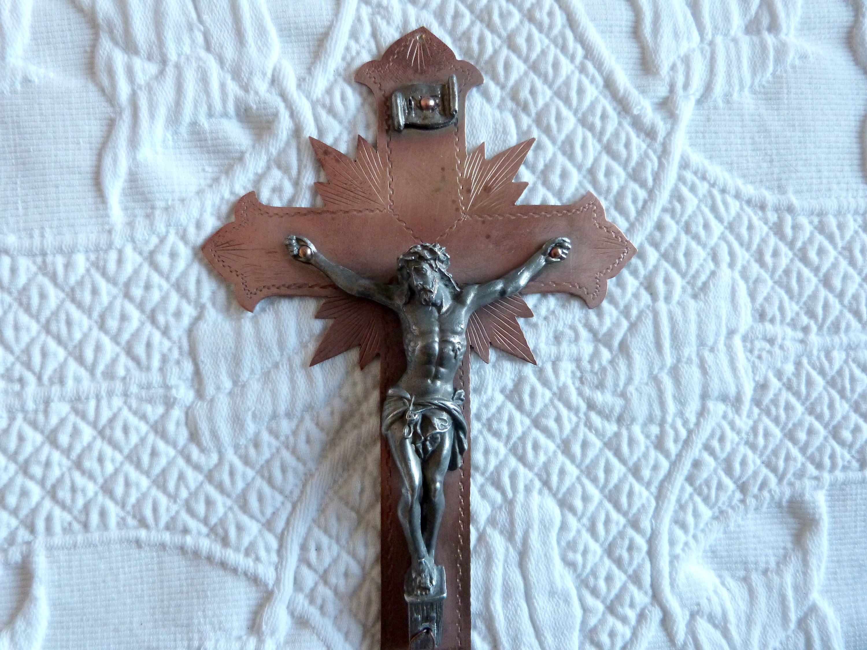 Antique French religious trench art holy water font hand | Etsy