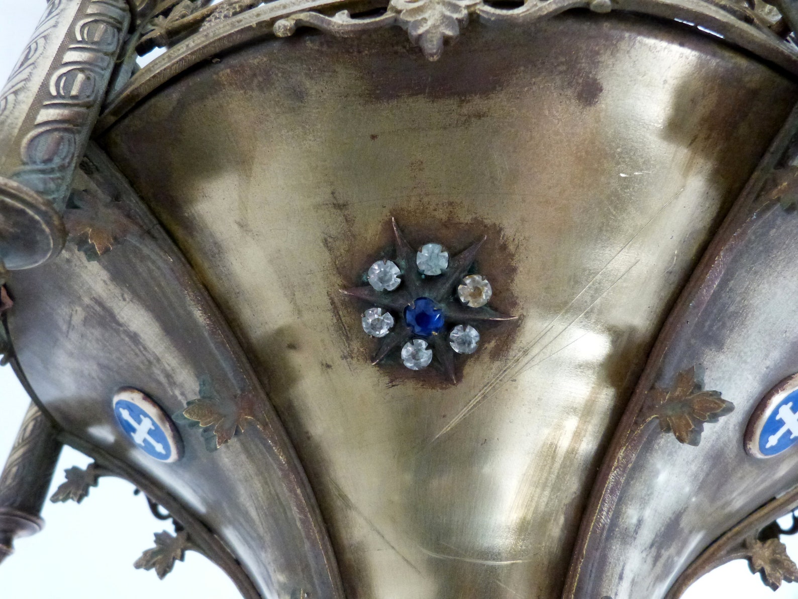 Antique French Bronze Thurible Church Icon Lamp Candle Holder Gothic ...
