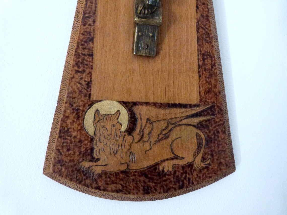 Antique French 1900s Religious Pirografia Pyrography Wooden | Etsy