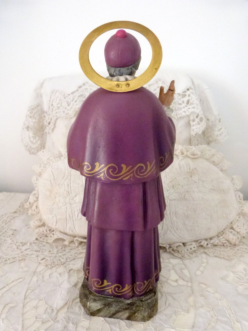 Rare Antique French Religious Statue Saint Pope W Glass Eyes - Etsy