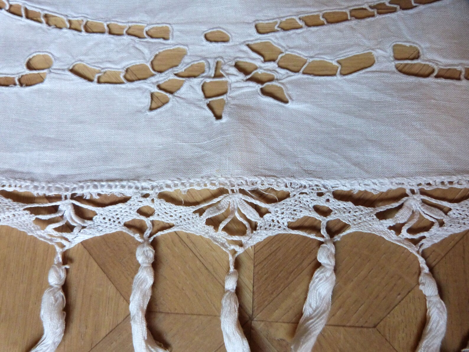 Antique French Handmade Richelieu Lace Shelf or Piano Runner | Etsy