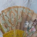 Antique Hand Painted Hand Fan in Box, 1900s Folding Fan W Gold Sequins ...