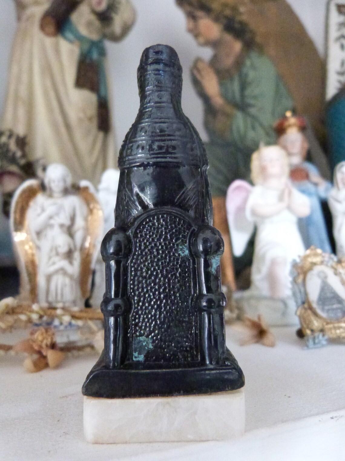 Antique Religious Statue Madonna of Montserrat With Infant Child Jesus ...