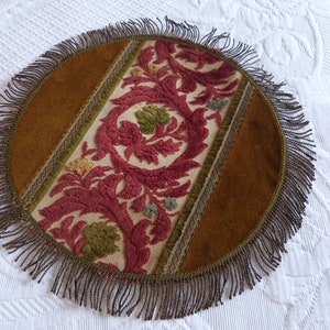 Antique French Round Doily Table Cloth Handmade W Velvet - Etsy
