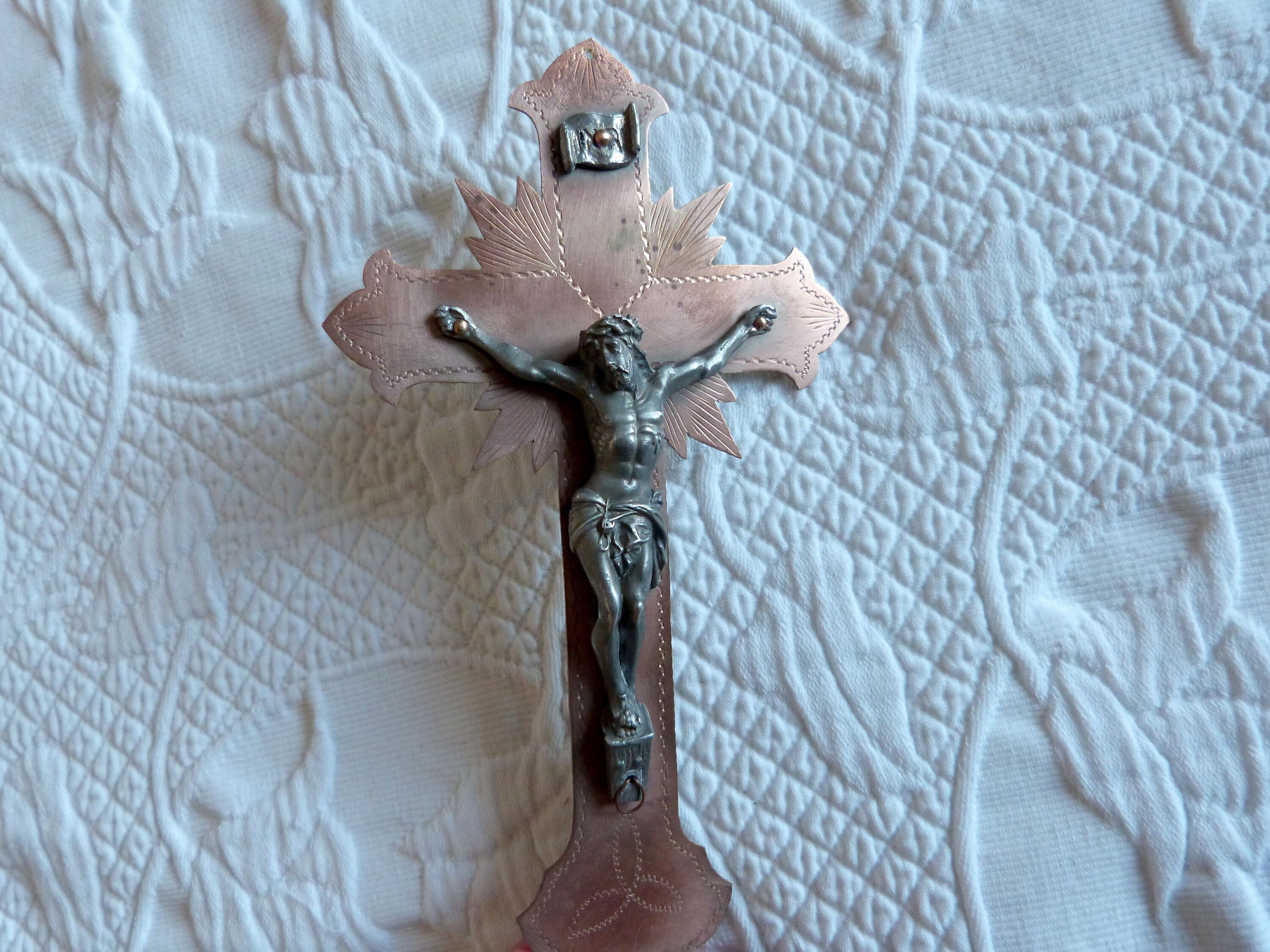 Antique French religious trench art holy water font hand | Etsy