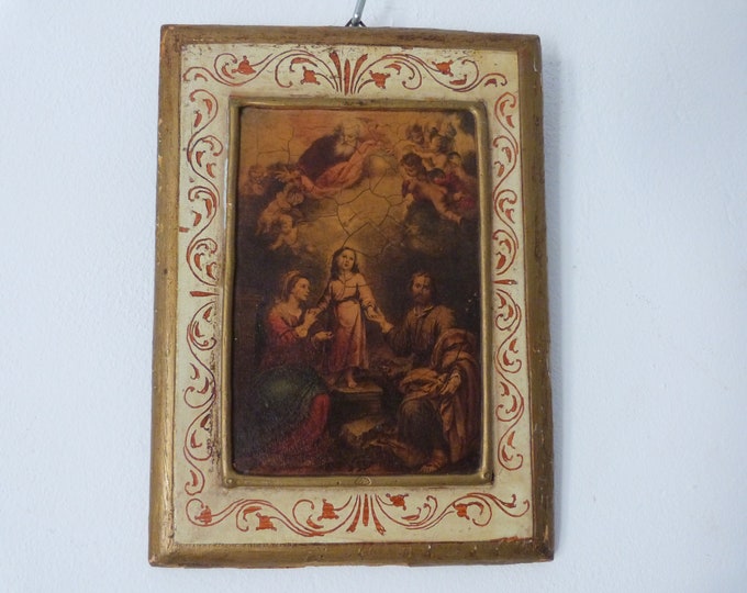Antique Florentine Frame W the Celestial Trinities W Cherubs Putti Icon ...