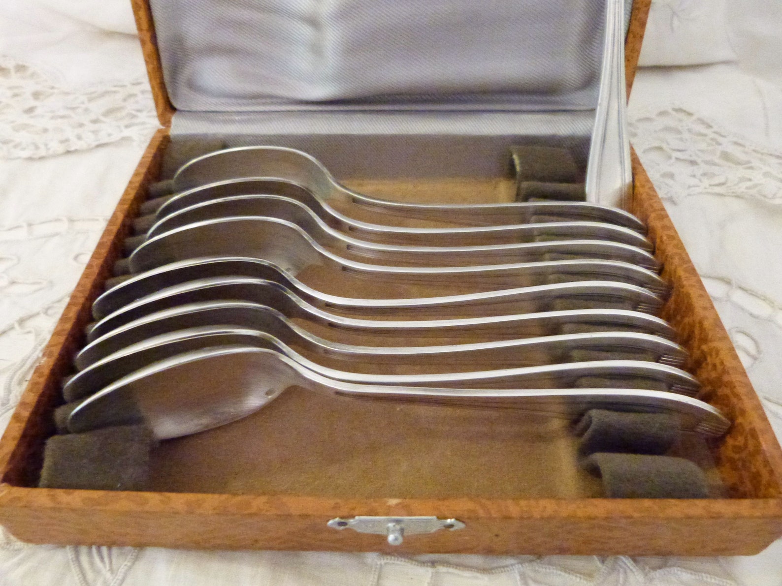 10 Antique French Boxed Silver Plate Art Deco Dessert Spoons - Etsy