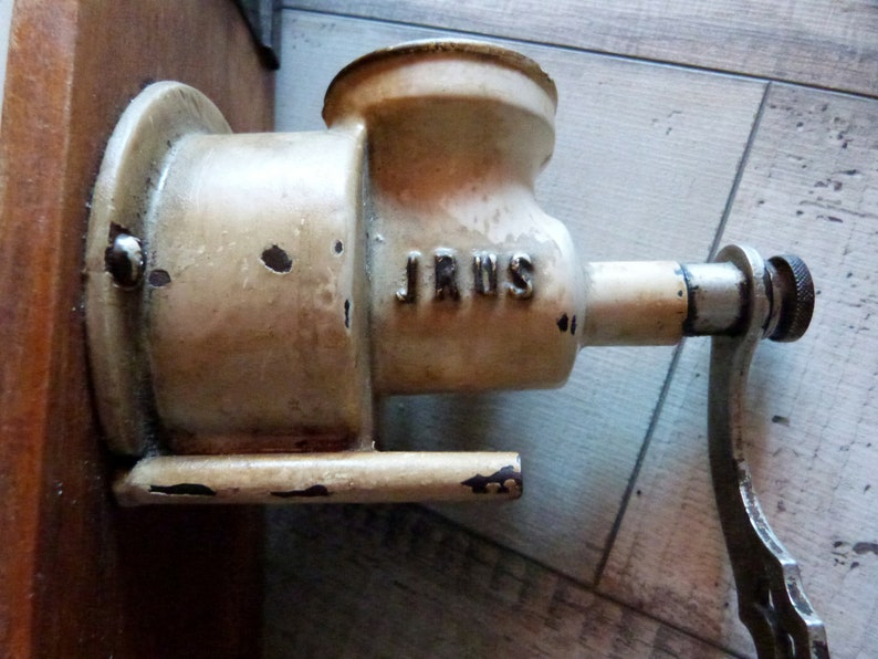 Antique German Wall Coffee Grinder Mill W Blue Lustucru Check, JRUS ...