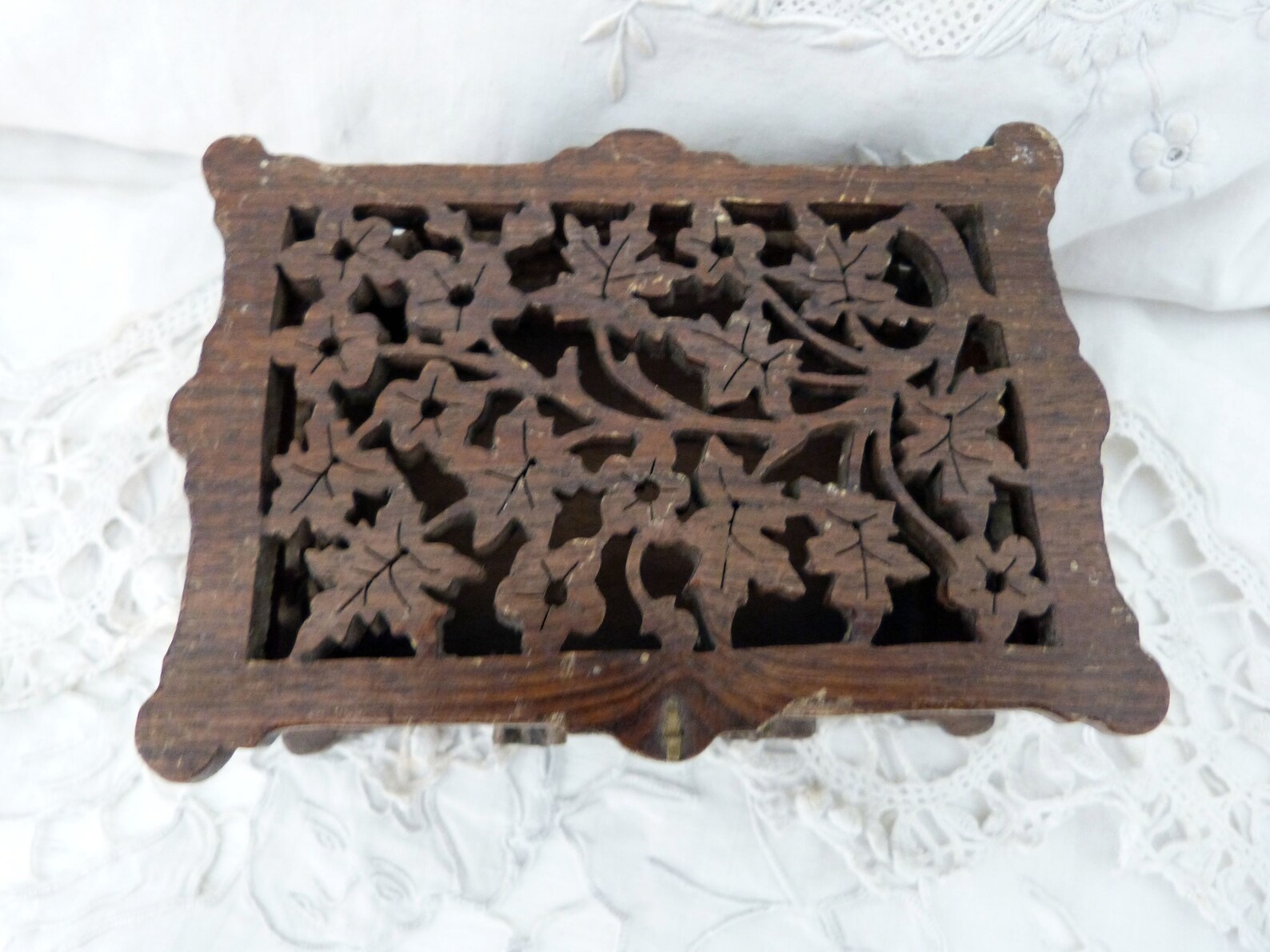 Antique French Wooden Filigree Box Hand Carved Box W Monograms - Etsy