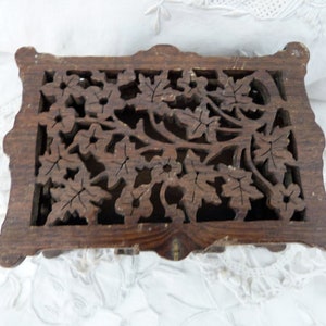 Antique French Wooden Filigree Box Hand Carved Box W Monograms JD ...