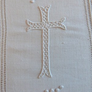 Antique French Linen Pall Chalice Cover Hand Embroidered Ciborium Cover ...