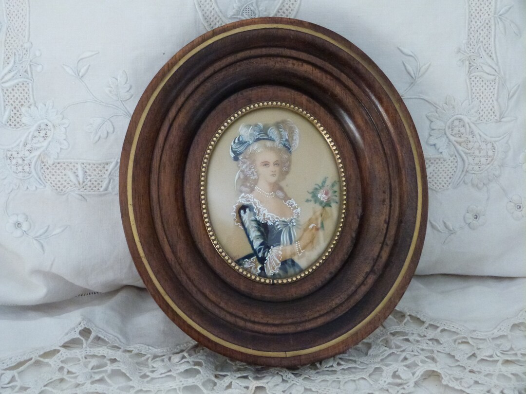 Vintage French Miniature Portrait Painting Marie Antoinette Portrait ...