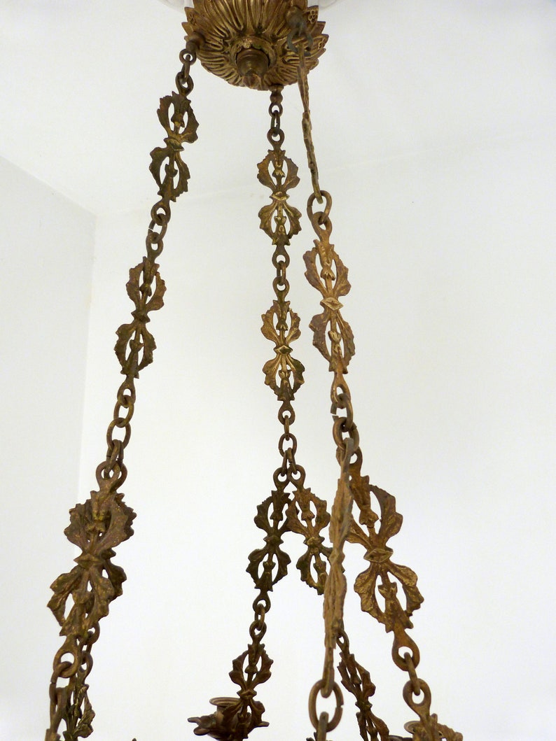 Antique French Bronze Thurible Church Icon Lamp Candle Holder Gothic ...