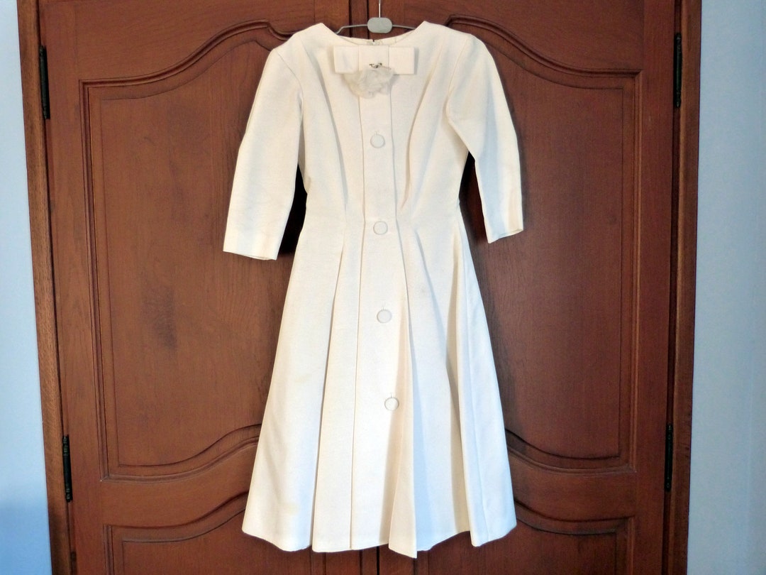 Vintage White Wedding Dress Bride Weddingdress Gown Robe, 1950s ...